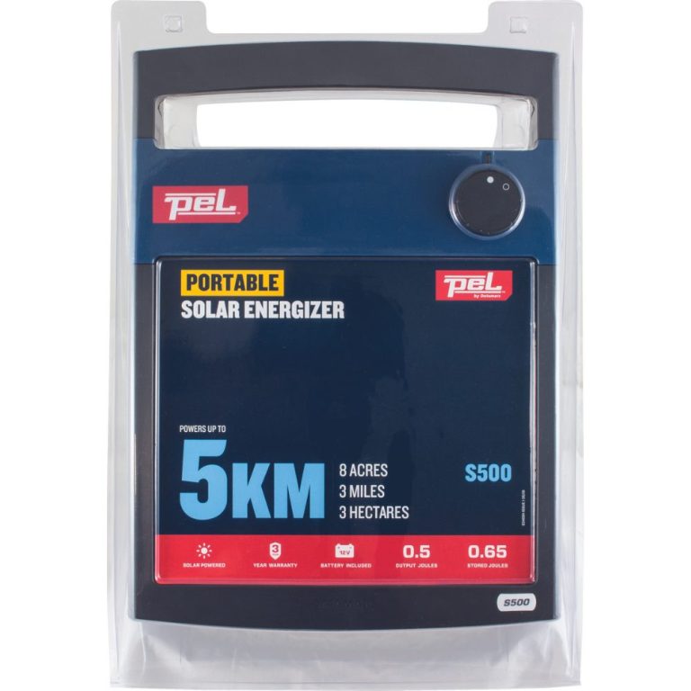 PEL S500 Solar Energiser + FREE Earth/Stake Stand • Datamars Livestock